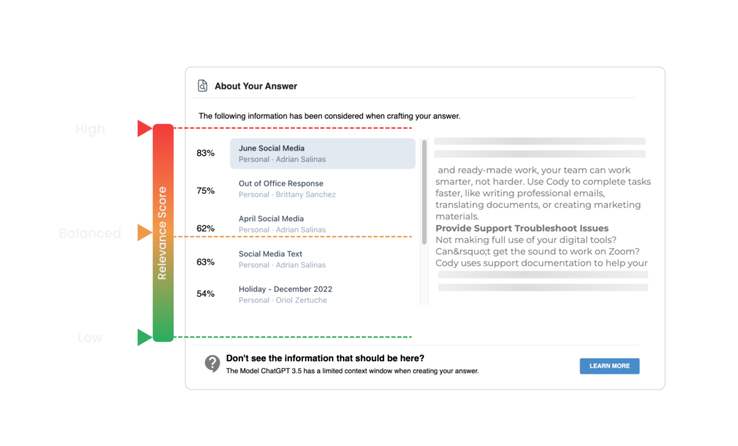 How Does Cody Generate Responses Using Your Documents?