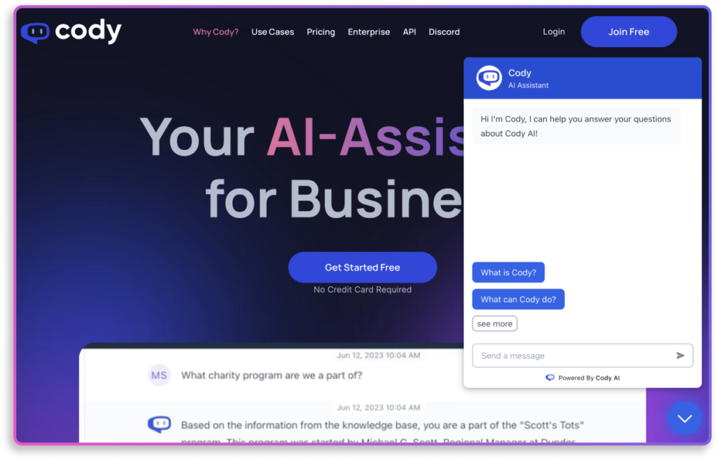 AI For Website Trained On Your Business